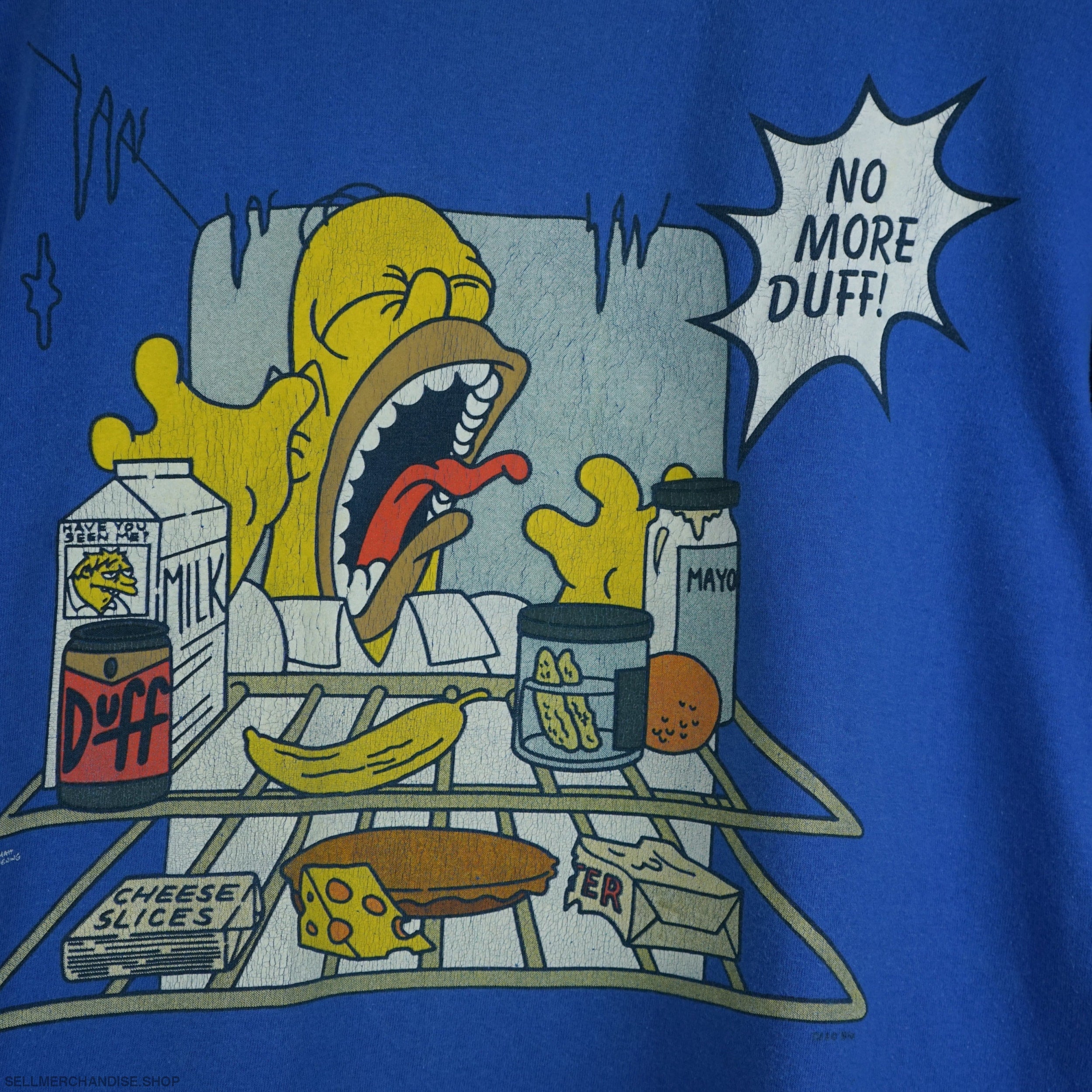 vintage 1990s Homer Simpson No more Duff t-shirt | SellMerchandise
