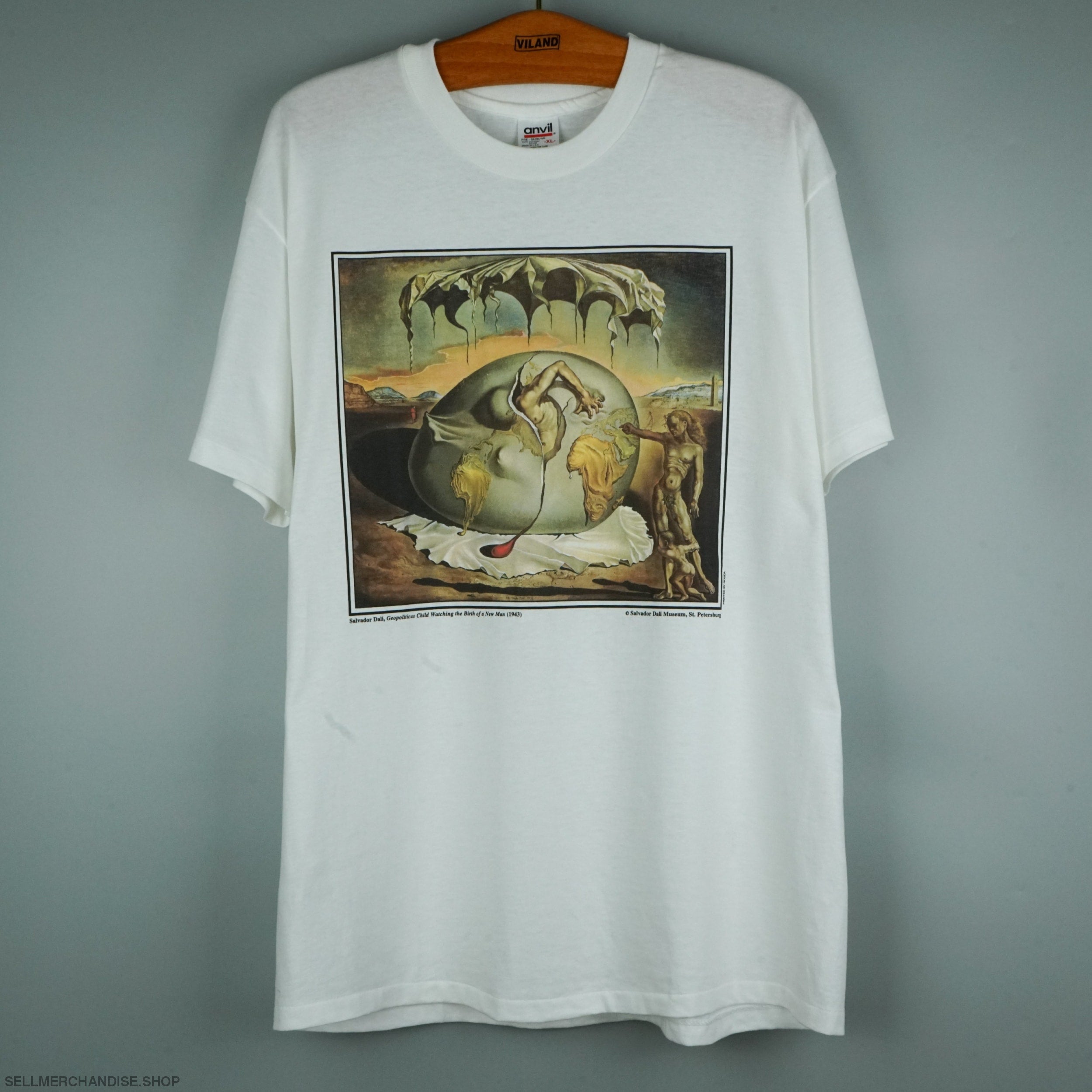Vintage 1990s Salvador Dali 1943 painting Geopoliticus Child t-shirt